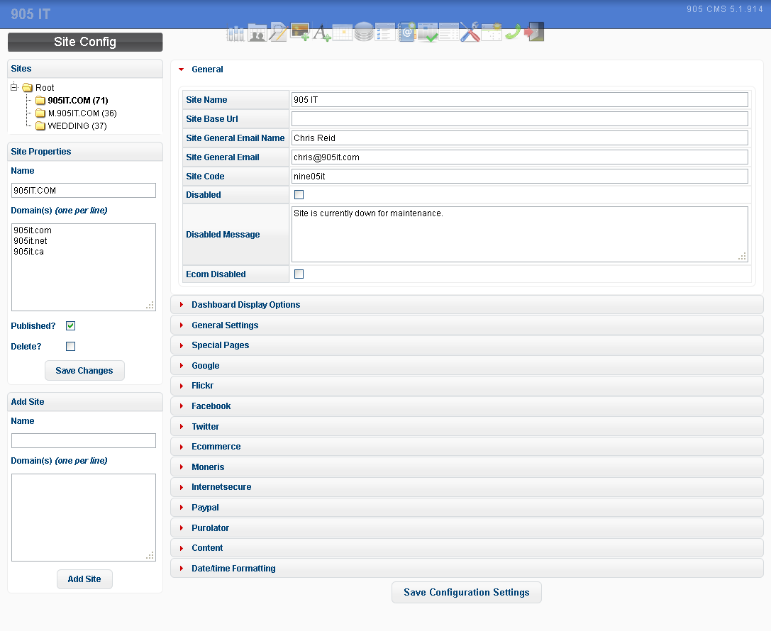 905IT - Content Management System - Custom PHP Application Development - Website Development